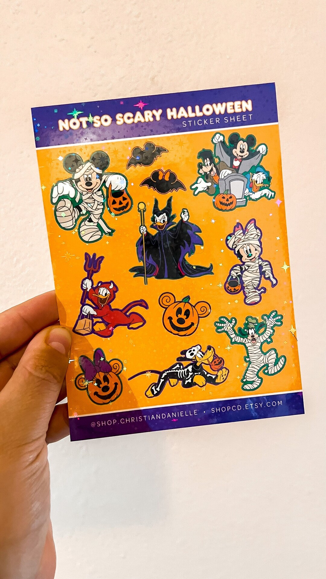Mickey Not so Scary Halloween Sticker Sheet | Mickey Sticker Sheet ...