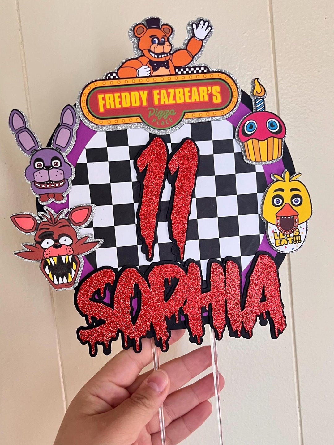 Five Nights at Freddy’s Cake Topper, FNAF Cake Topper, FNAF Party Decor ...