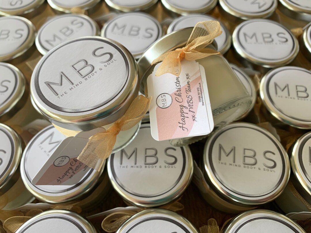 40 Business Promotion Mini Candles With Logo Tied Labels, Small ...