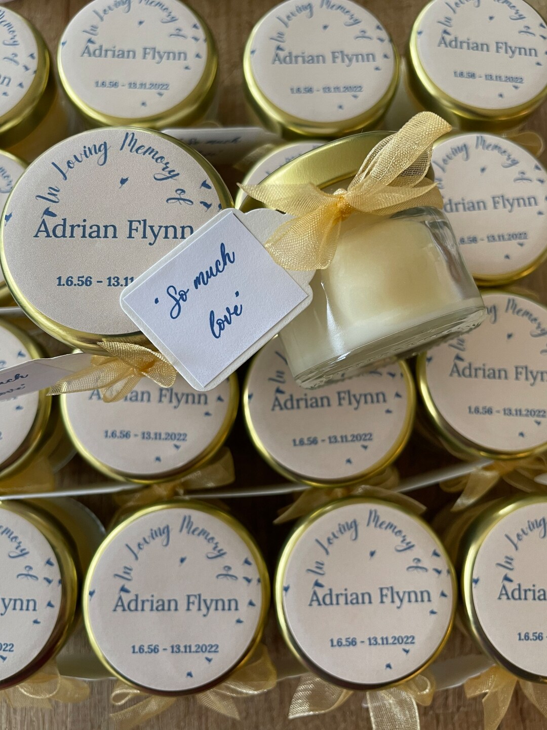 5 Personalised Memorial Candles, Remembrance or Funeral Candles, in ...