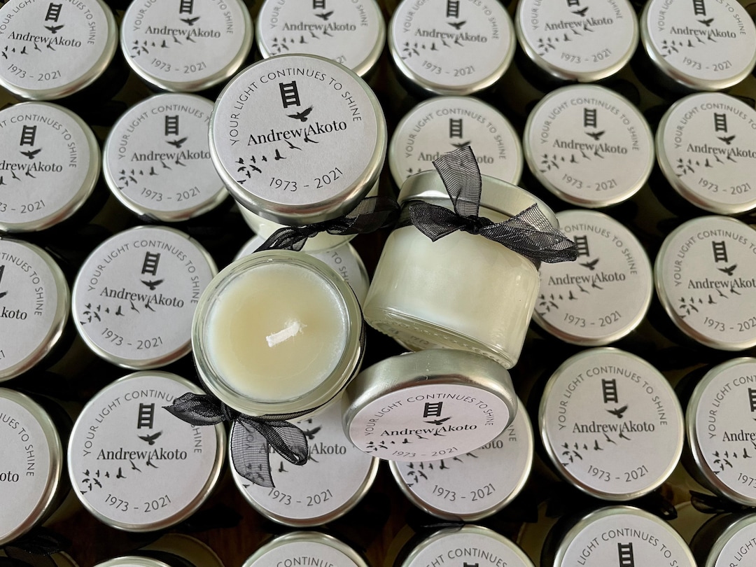 10 Personalised Memorial Candles, Remembrance or Funeral Candles, in ...