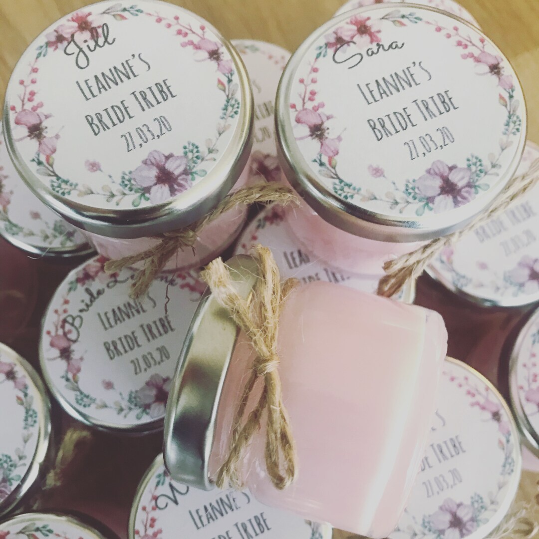 15 Personalised Hen Party Candles, Hen Party Favours- With Floral ...