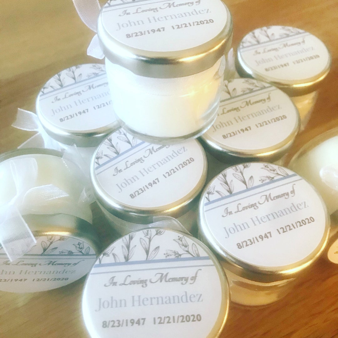 40 Personalised Memorial Candles, Remembrance or Funeral Candles, in ...