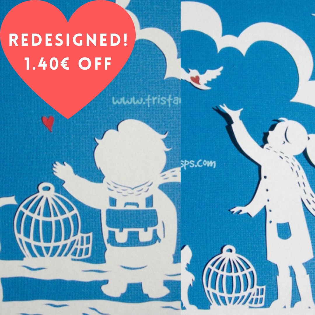 Digital Papercut Templates, Easy DIY, PDF, Goodbye Girl Boy - Etsy