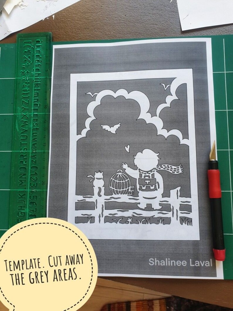 DIY Beginner Digital Papercut Template, Pdf Papercut Template, DIY Gift ...