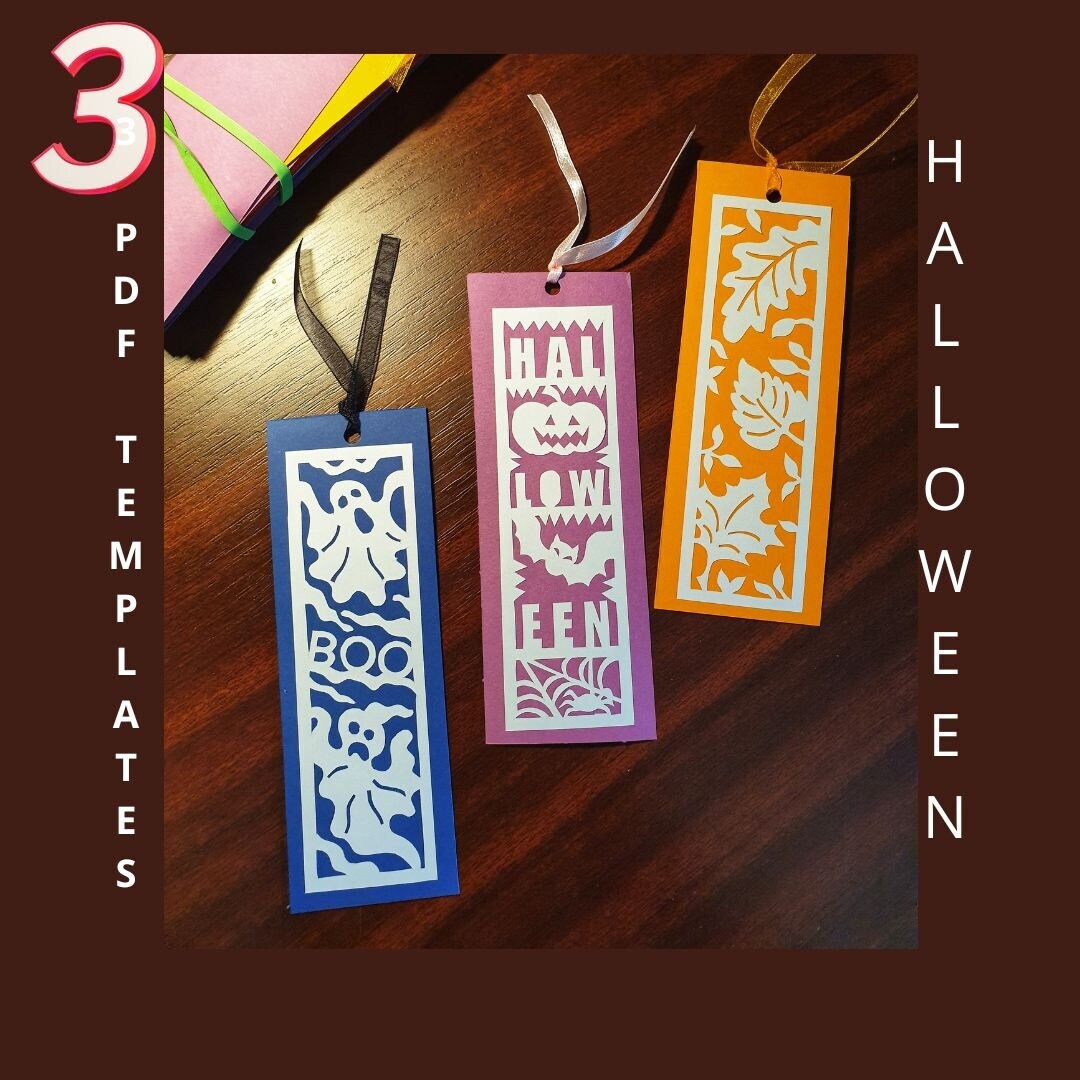 Bookmarks Halloween Autumn DIY Pumpkin Ghosts Cute Bookmarks Papercut ...