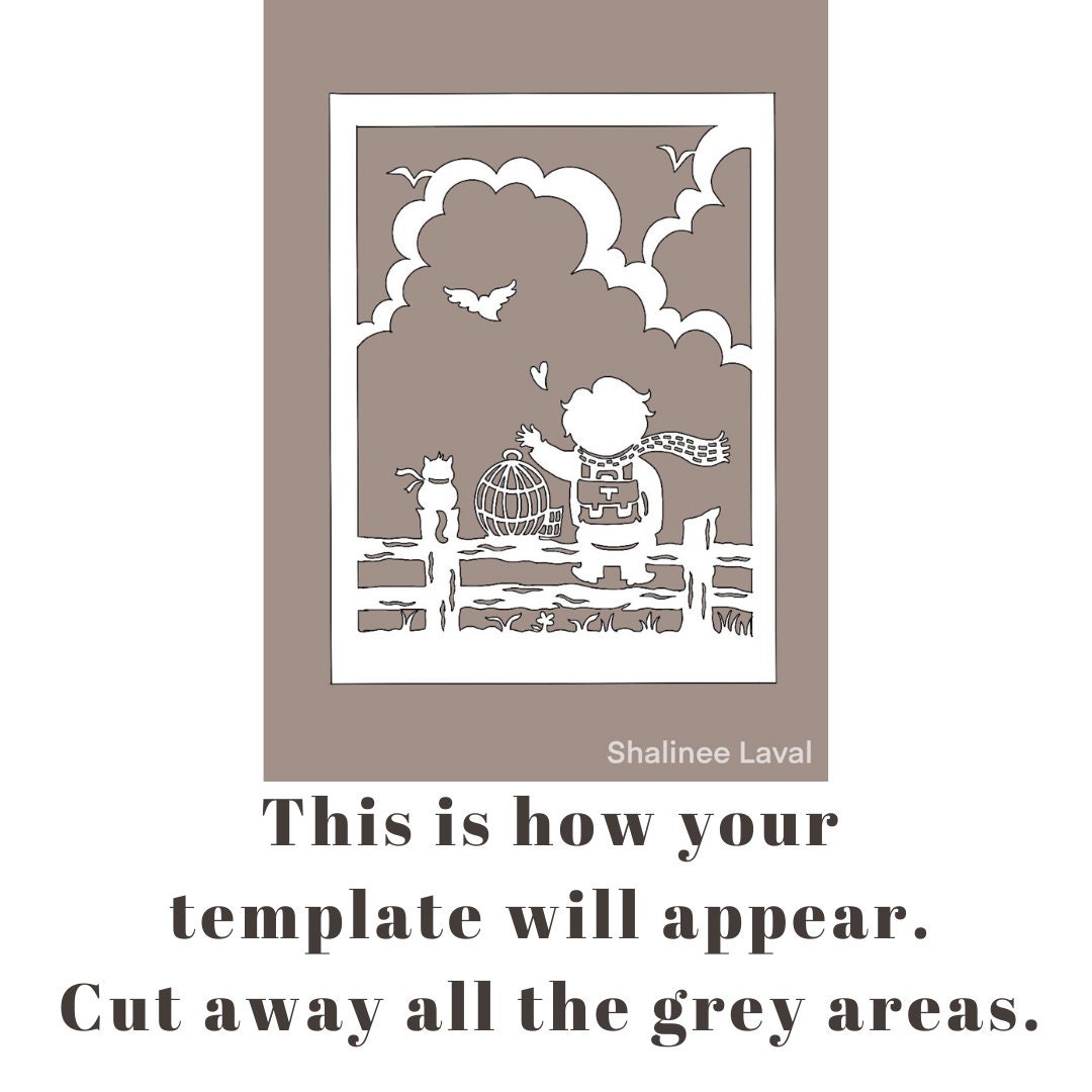 Digital Papercut Templates, Easy DIY, PDF, Goodbye Girl Boy - Etsy