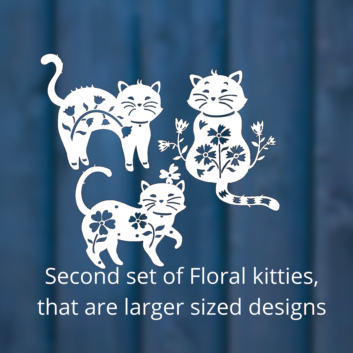 Floral Kitties PDF Papercut Template, DIY Instant Download, Cat Art ...