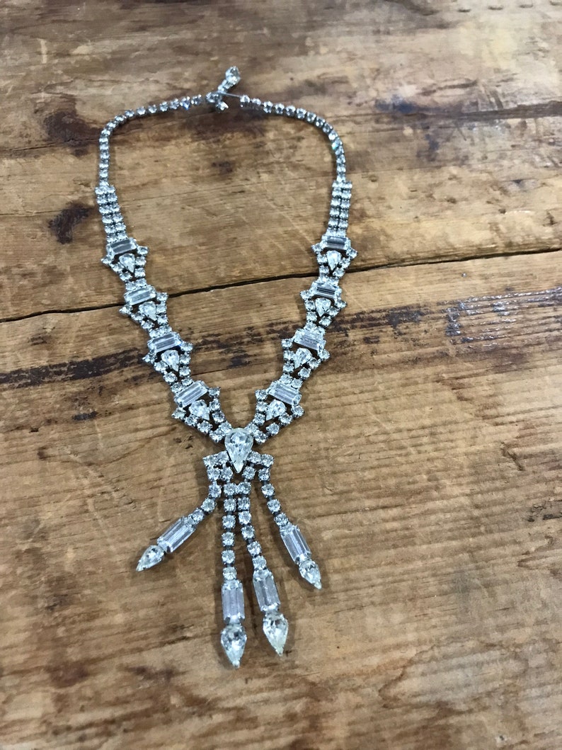 Rhinestone Necklace by Kramer of New York Vintage 1960's - Etsy