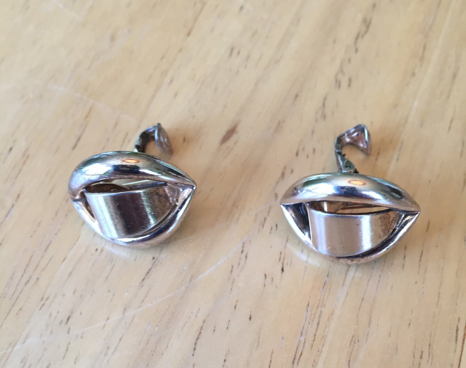Signed Napier Sterling Silver Modernist Design Clip on Earrings. - Etsy