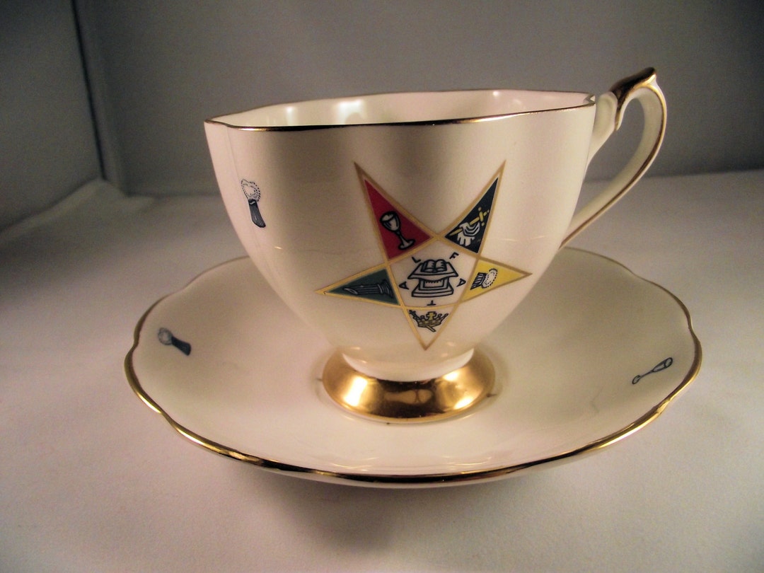 Order of the Eastern Star OES Tea Cup and Saucer by Princess Anne Fine ...
