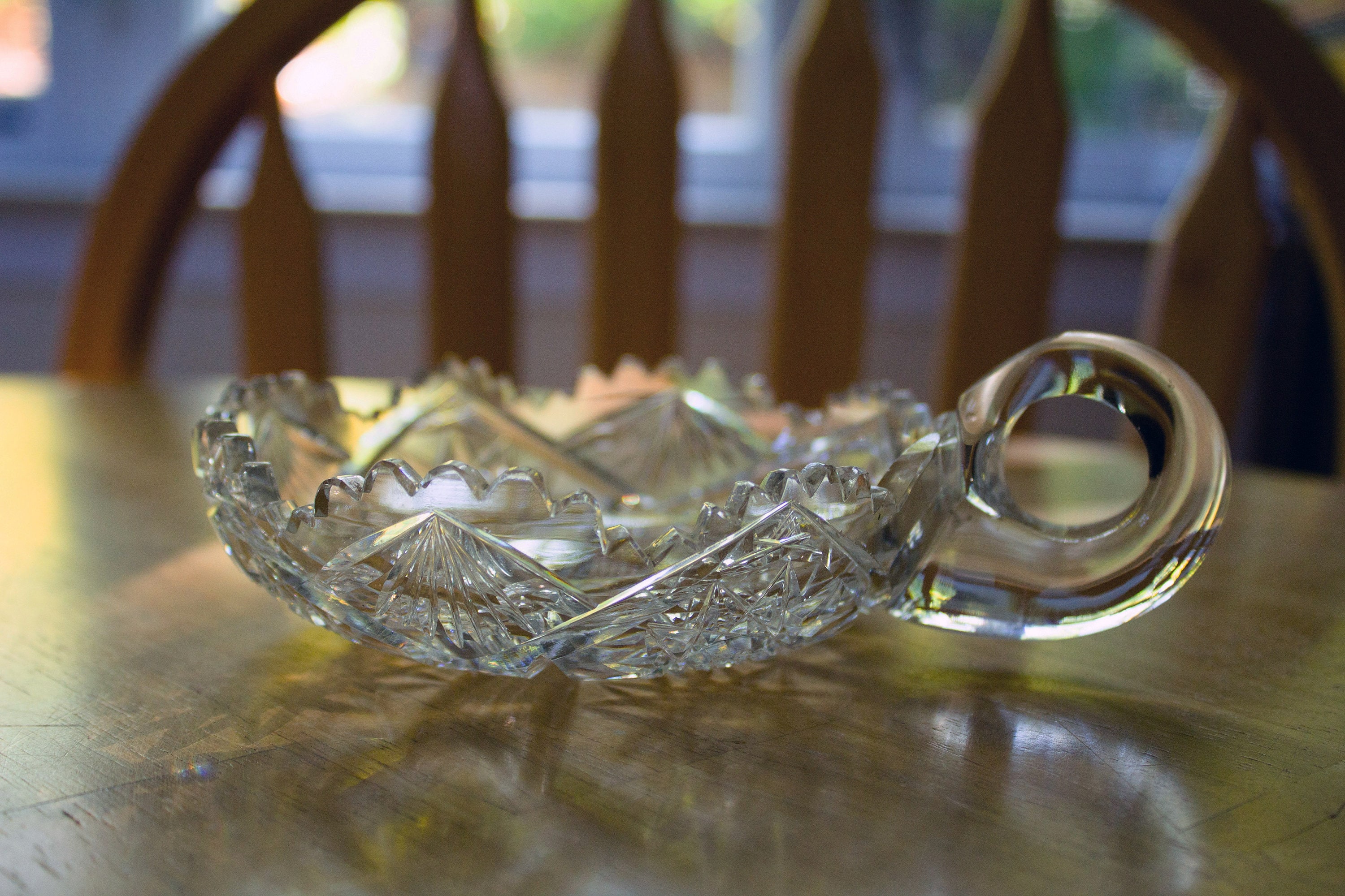 Vintage 1900s American Brilliant Cut Glass Nappy - Etsy