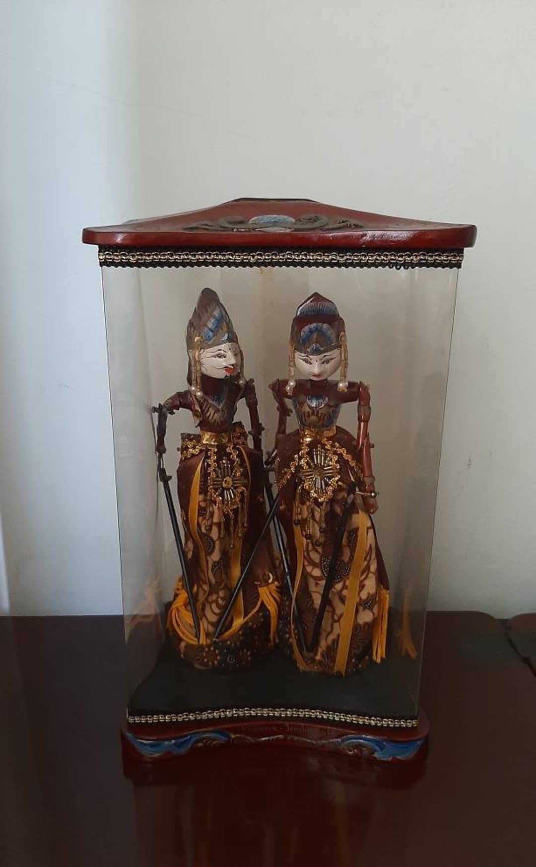 Vintage Indonesian Handmade Wayang Puppets. Rama and Sinta. Small Size ...