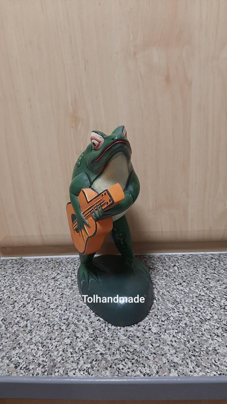 Vintage Indonesian Rustic Wooden Frog With Guitar. - Etsy