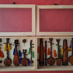 Vintage Vietnamese Miniature Wooden Musical Instruments Ensemble ...