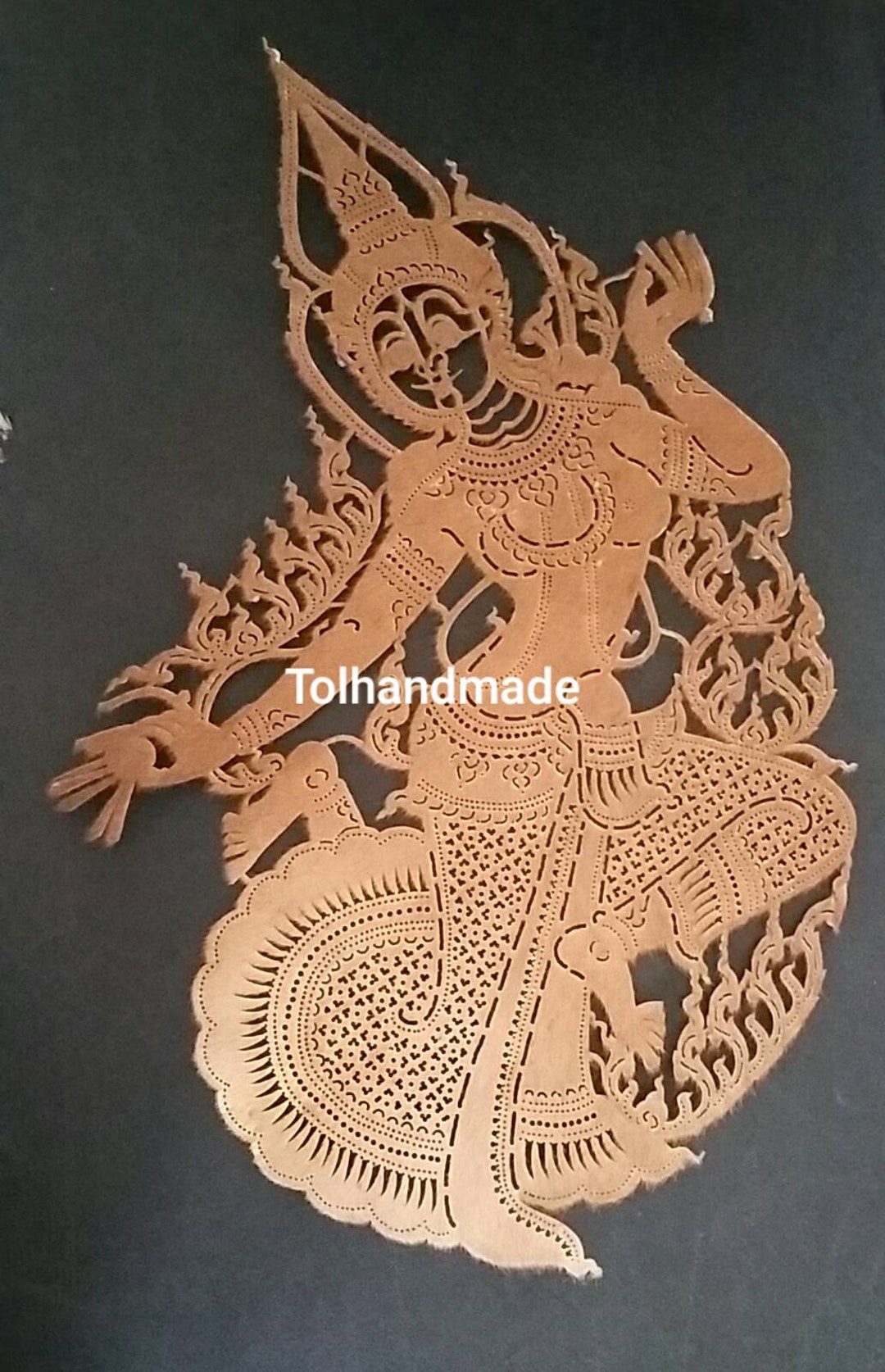 Vintage Nang Talung Shadow Wayang of a Dancer. Buffalo Hide. Handmade ...