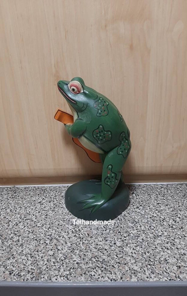 Vintage Indonesian Rustic Wooden Frog With Guitar. - Etsy