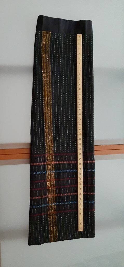 Burmese Black Cotton Longyi or Tube Skirt. Ready to Wear. One Size Fits ...