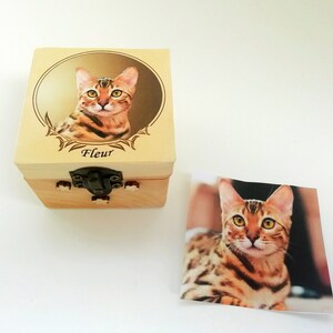 Pet Fur Keepsake Box Custom Pet Photo Portrait Personalized | Etsy