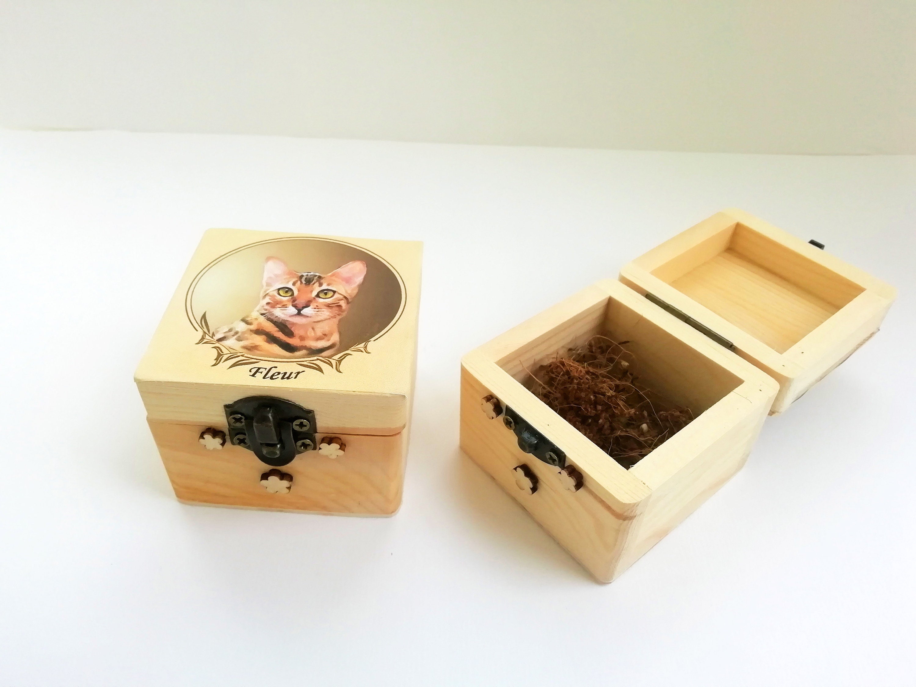 Pet Fur Keepsake Box Custom Pet Photo Portrait Personalized | Etsy