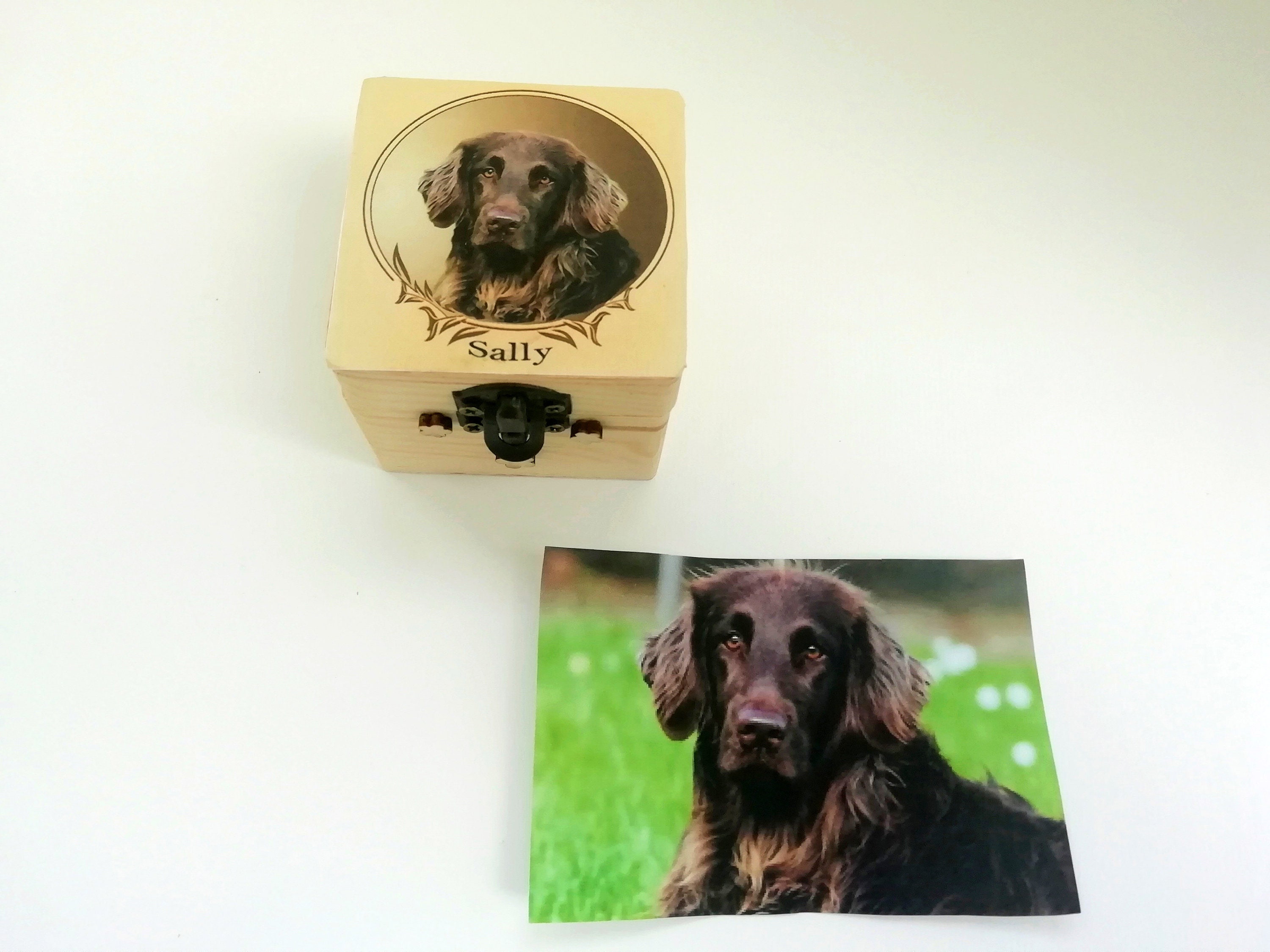 Pet Fur Keepsake Box Custom Pet Photo Portrait Personalized | Etsy
