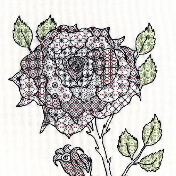 Blackwork Roses - Etsy
