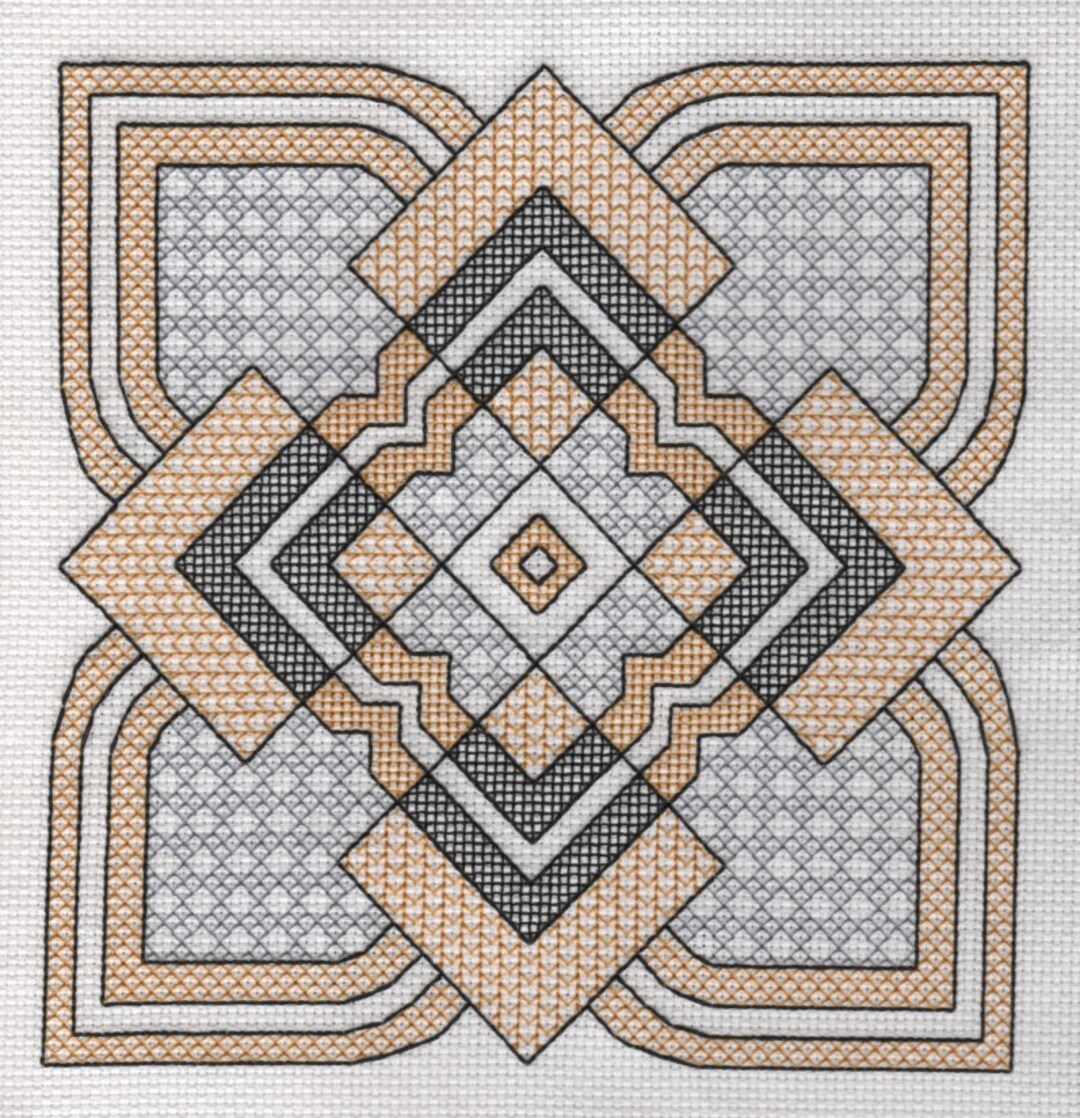 KL203 Small Art Deco Geometric Blackwork Kit Designed by Goldleaf ...