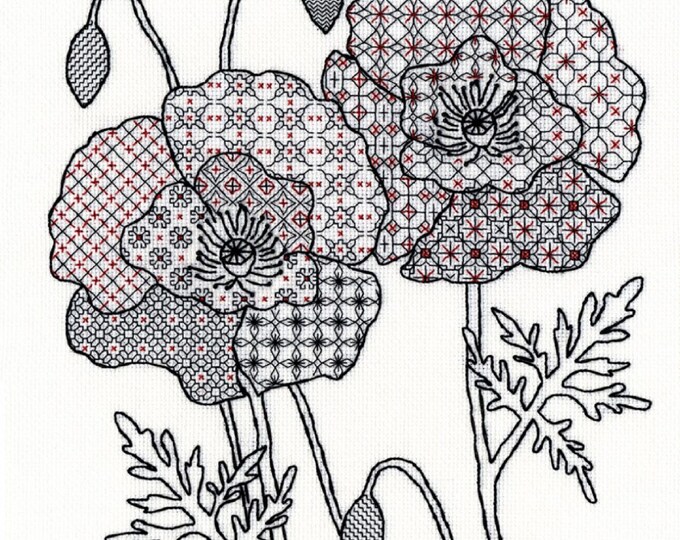 Bothy Threads XBW4 Blackwork Poppy Designed by Eleanor Friston - Etsy