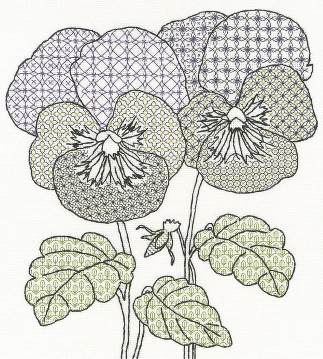 Bothy Threads XBW9 Blackwork Pansies Designed by Eleanor Friston - Etsy