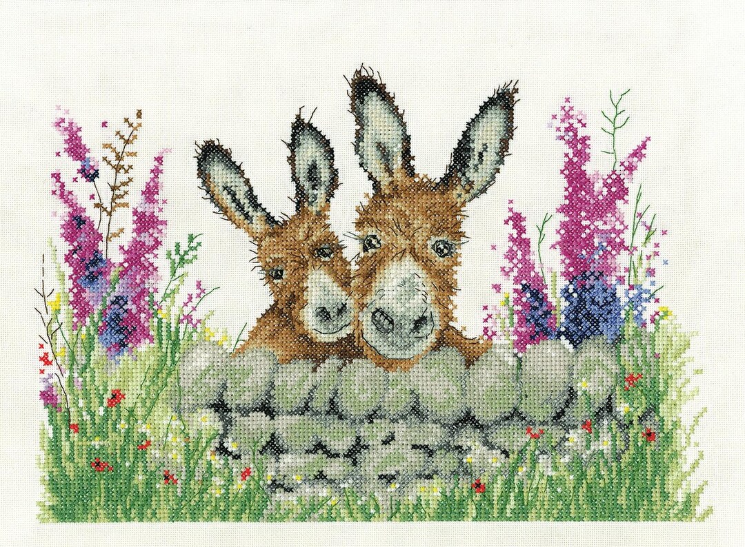 Heritage Crafts - Pip and Poppy - Donkey Counted Cross Stitch Kit ...