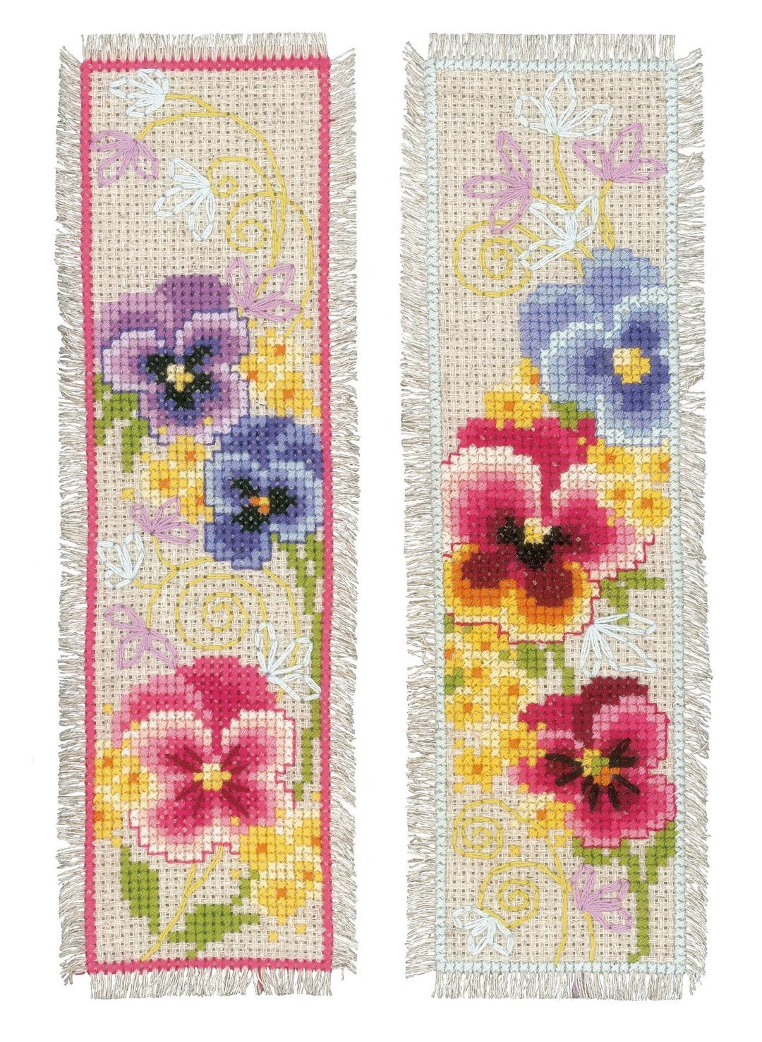 Vervaco Violets Counted Cross Stitch Bookmarks Kit - Set of 2 Designs ...