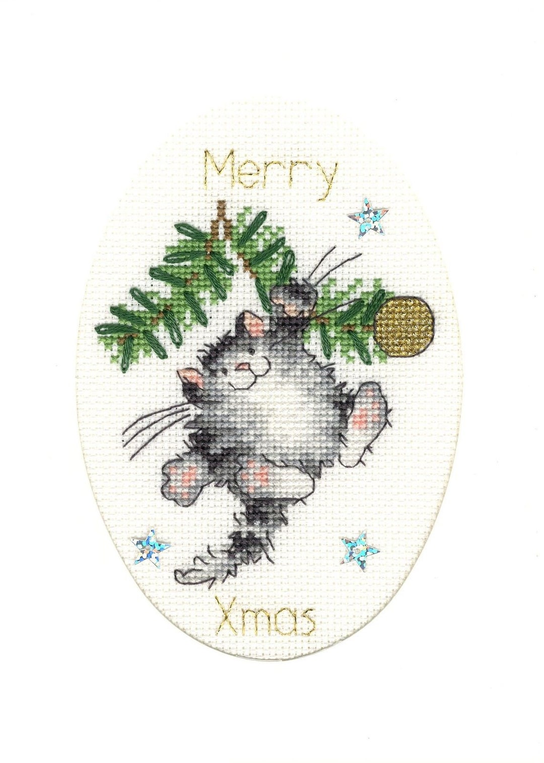 Bothy Threads XMAS40 Swing Into Xmas Cat Cross Stitch Kit by Margaret ...