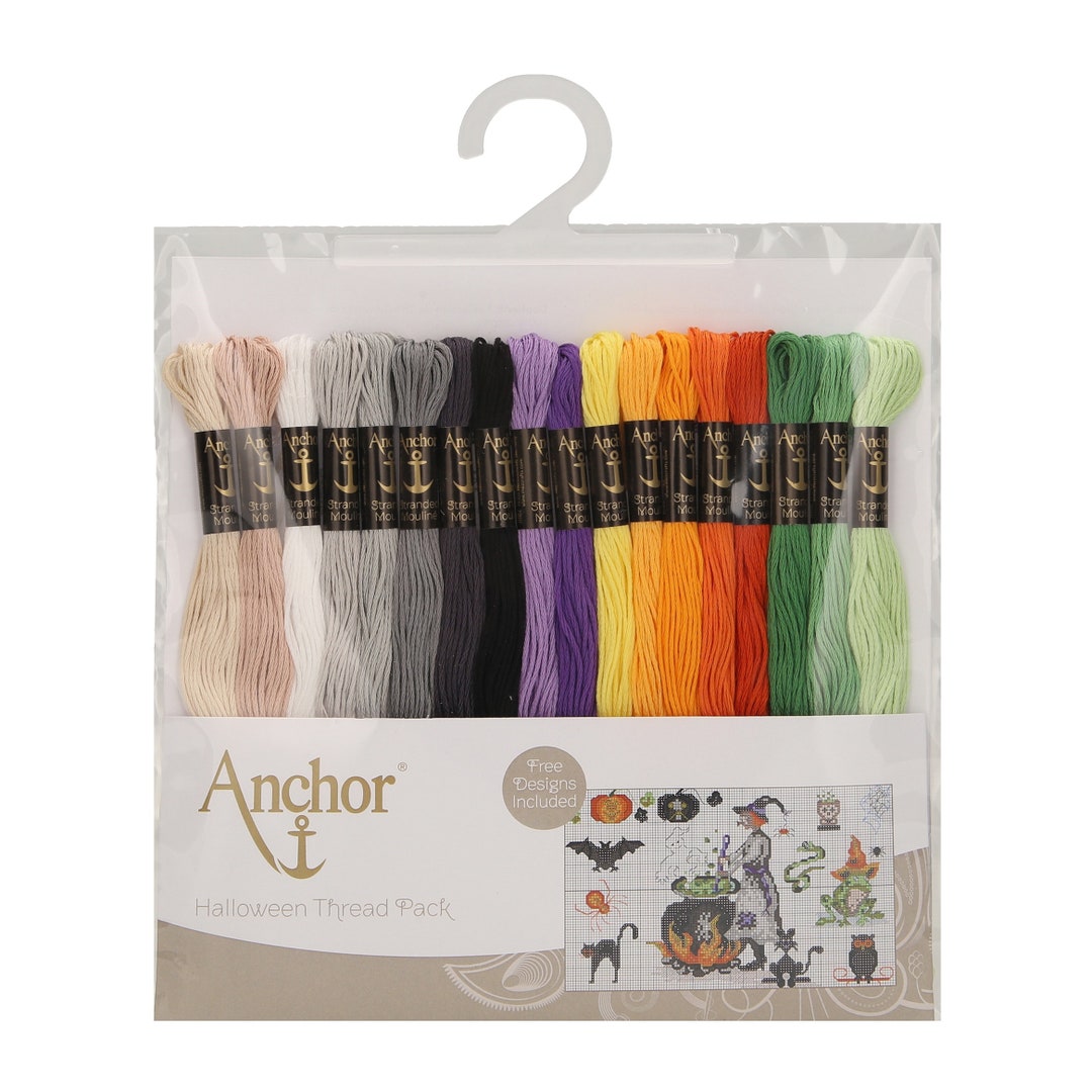 Anchor Halloween Thread Assortment Pack Includes Free Chart - 18 Skeins ...