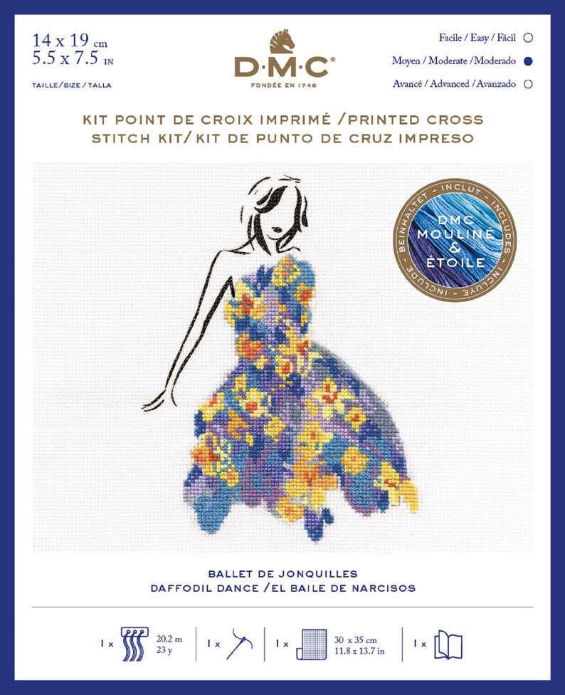 DMC Ball Gowns Fashion Illustration Printed Cross Stitch Kit - Etsy