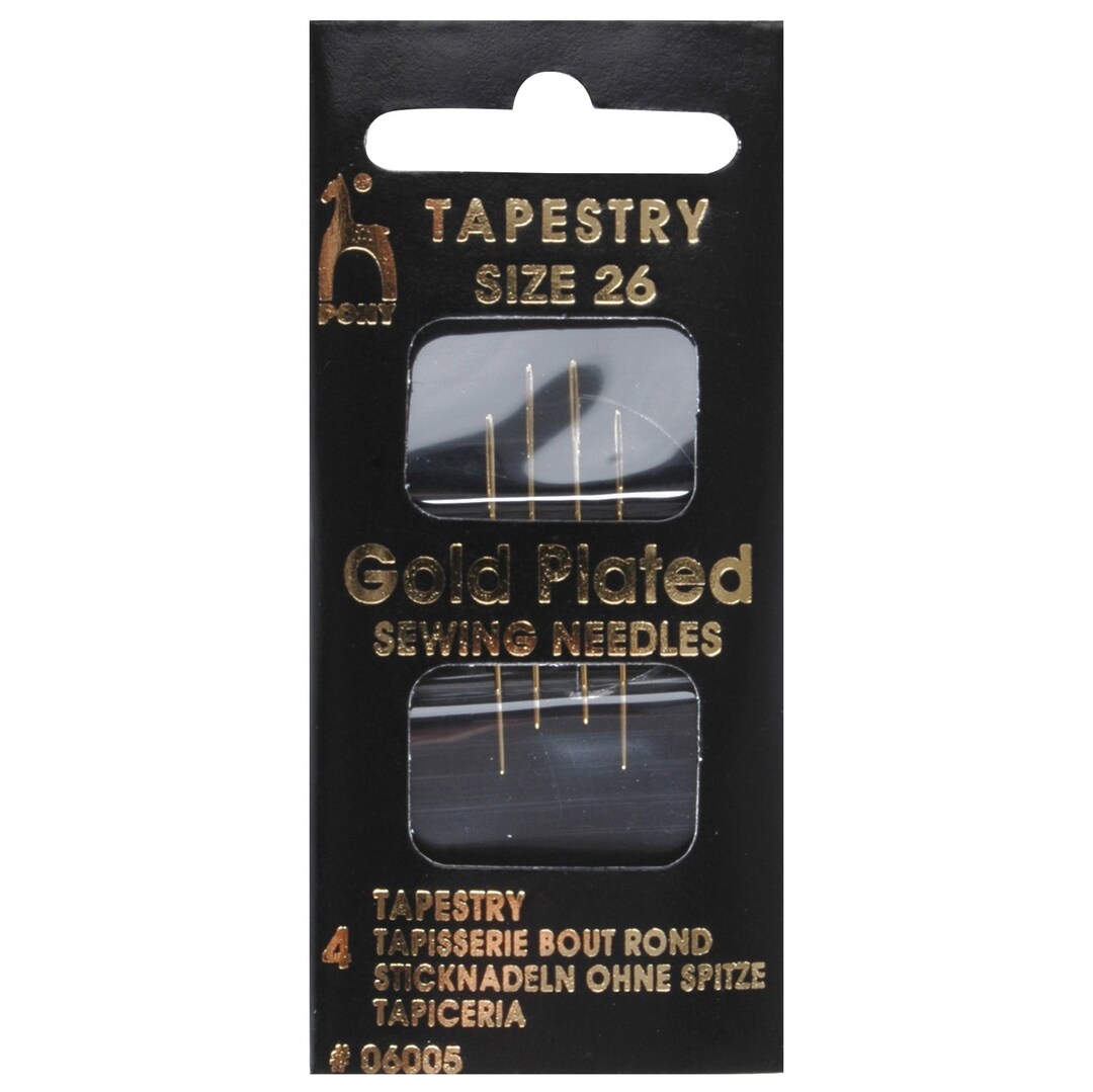 Pony Gold Plated Sewing Needles - Tapestry Size 26 - Ideal for Tapestry ...