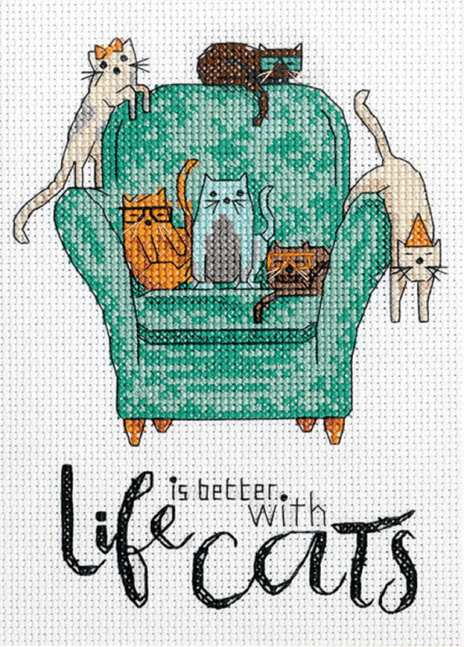 Dimensions Playful Cats Counted Cross Stitch Kit - Etsy