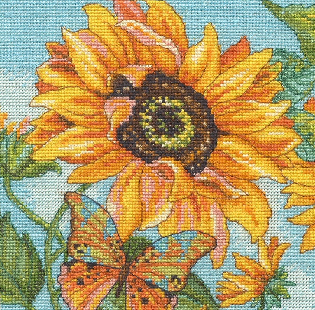 Dimensions Sunflower Garden Counted Cross Stitch Kit - Gold Collection ...