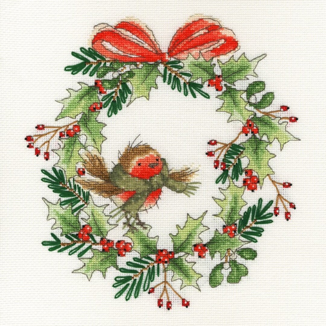Bothy Threads XX14 Robin Wreath Cross Stitch Kit by Nicola Mason - Etsy