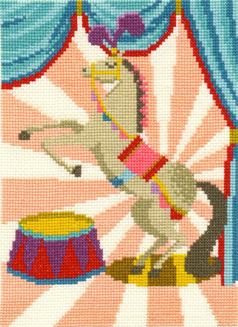 DMC BK1857 Dancing Horse Vintage Circus Cross Stitch Kit | Etsy