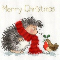 Bothy Threads XMAS32 Christmas Wishes Hedgehog and Robin Cross Stitch ...