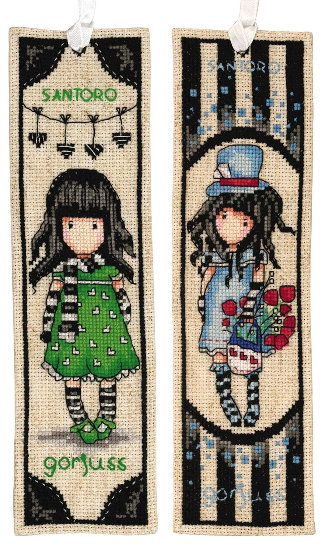 Vervaco Santoro Gorjuss Counted Cross Stitch Bookmarks Kit - Set of 2 ...