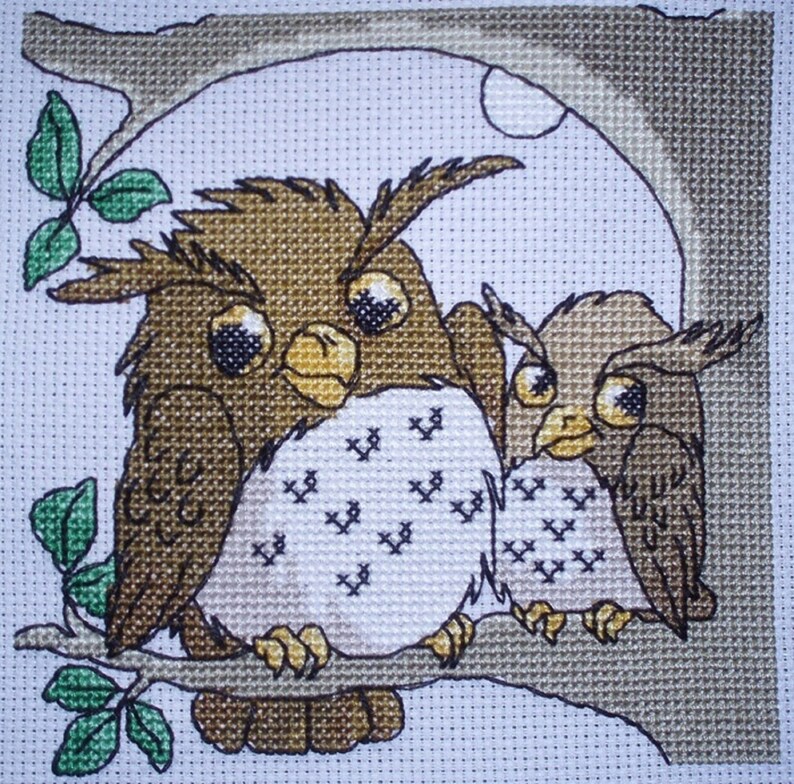 KL63 Goodnight Owls Counted Cross Stitch Kit - Etsy