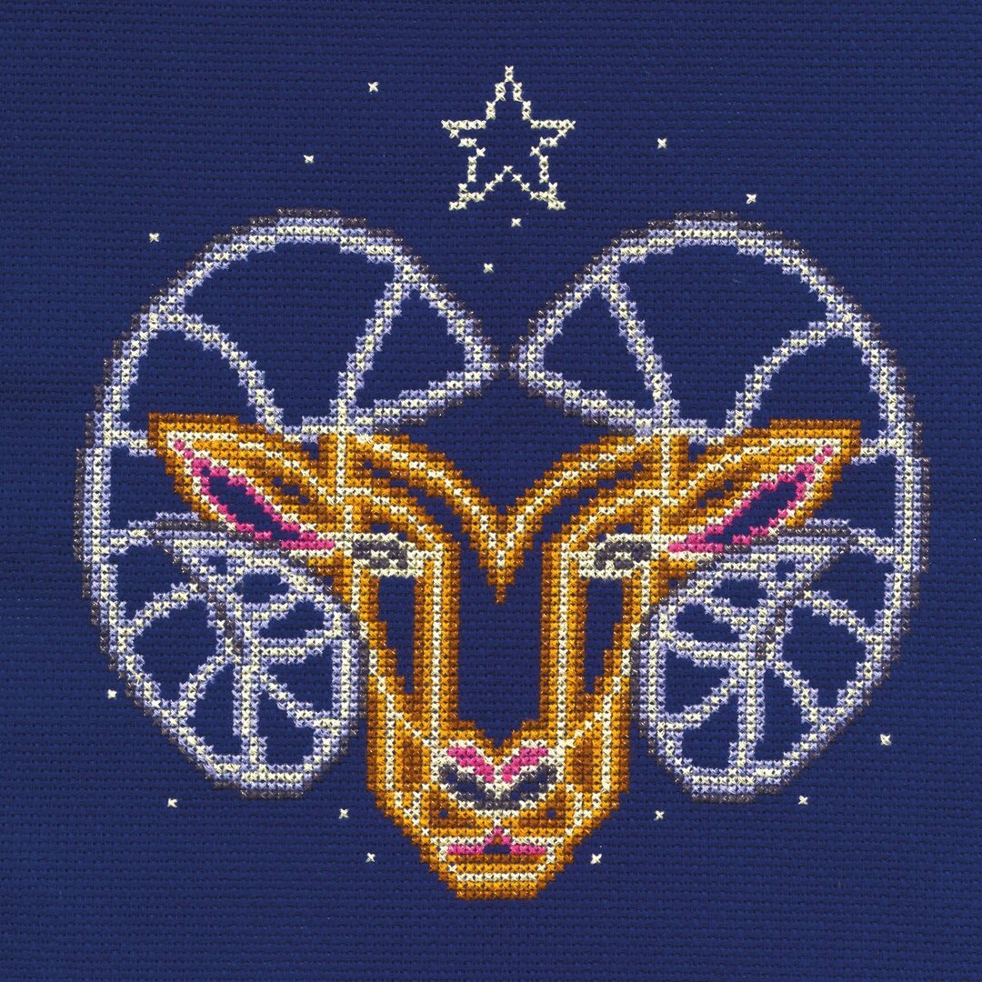 DMC BK1862 Aries Signs of the Zodiac Cross Stitch Kit Designed by Emily ...