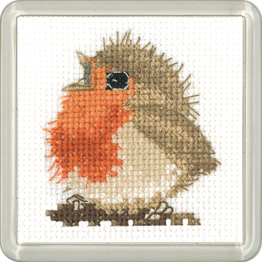 Heritage Crafts - Simply Heritage Rowan Robin Coaster Cross Stitch Kit ...