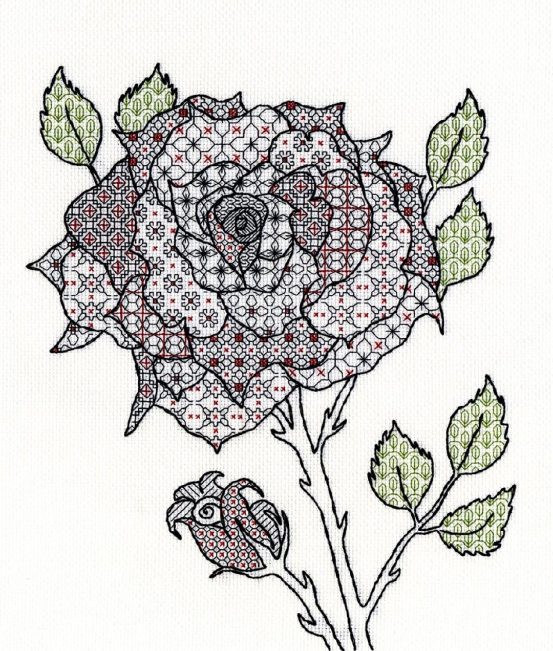 Bothy Threads XBW6 Blackwork Rose Designed by Eleanor Friston - Etsy
