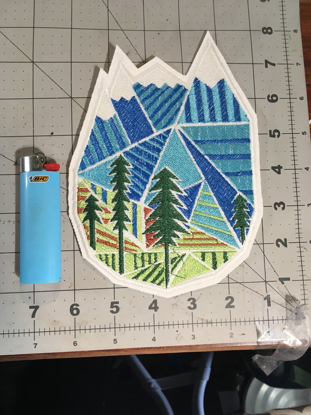 Mountain Mosaic Patch: Glow-in-the-dark Iron-on Applique (7x5") - Etsy