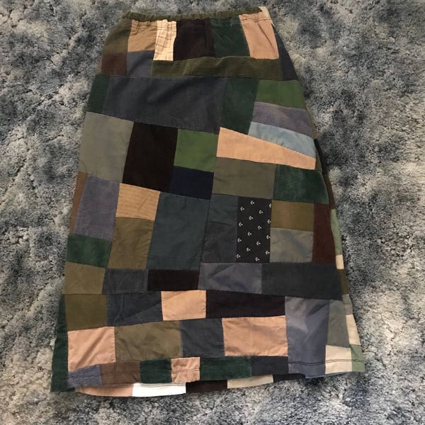Long Patchwork Skirt - Etsy