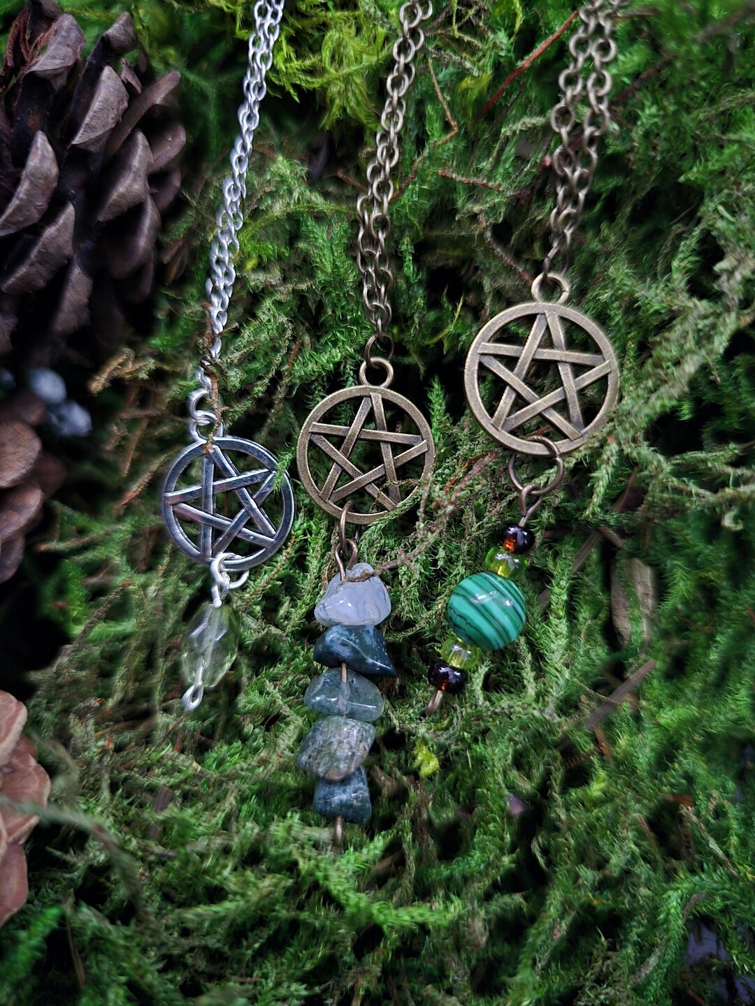 Custom Pentacle Necklace ~ Bronze or Silver Pentacle Charm With ...