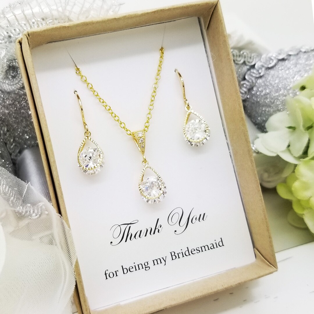 GOLD Teardrop Design With Round Shape Crystal Earrings - Etsy