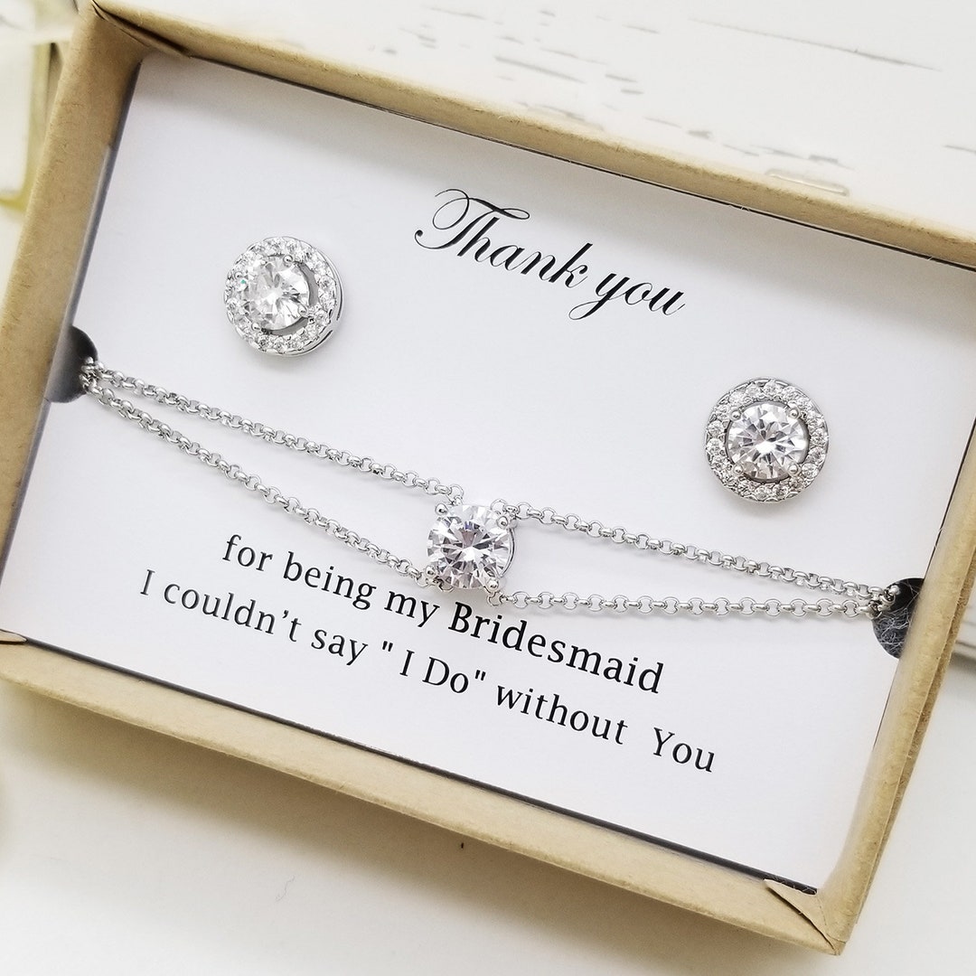 SILVER Round Crystal With 2 Line Bracelet and Flat Halo - Etsy